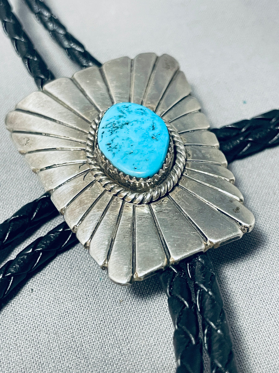 Signed Vintage Native American Hopi Morenci Turquoise Sterling Silver ...