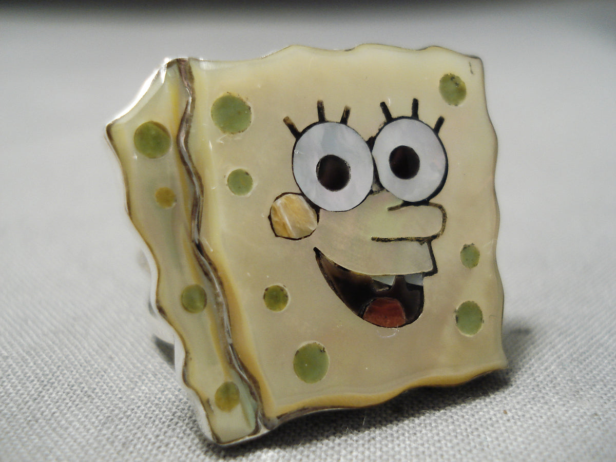 Rare Spongebob Zuni Native American Coral Sterling Silver Ring – Nativo ...