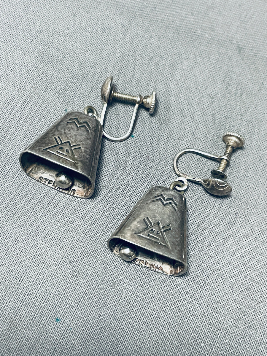 Highly Detailed Cowbell Vintage Native American Navajo Sterling Silver ...