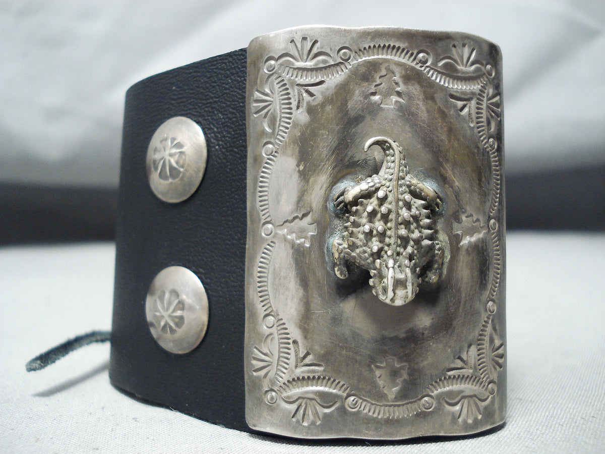 Detailed Toad Vintage Native American Navajo Sterling Silver Ketoh Bra ...