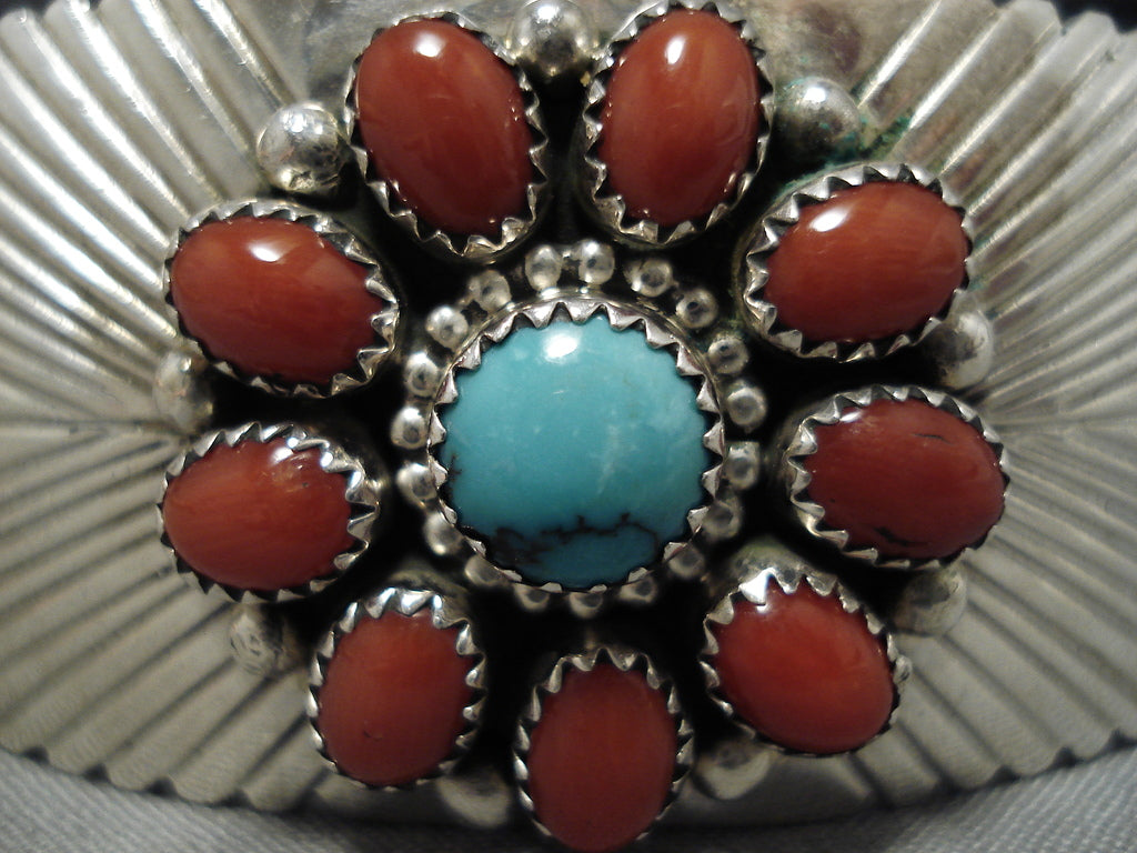 Important Tommy Sam Vintage Native American Navajo Turquoise Sterling ...