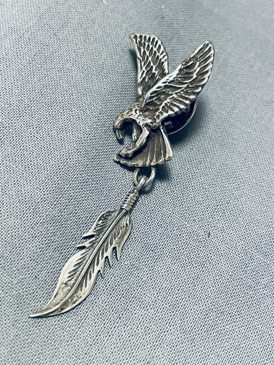 Marvelous Vintage Native American Navajo Sterling Silver Eagle Tie Pin ...