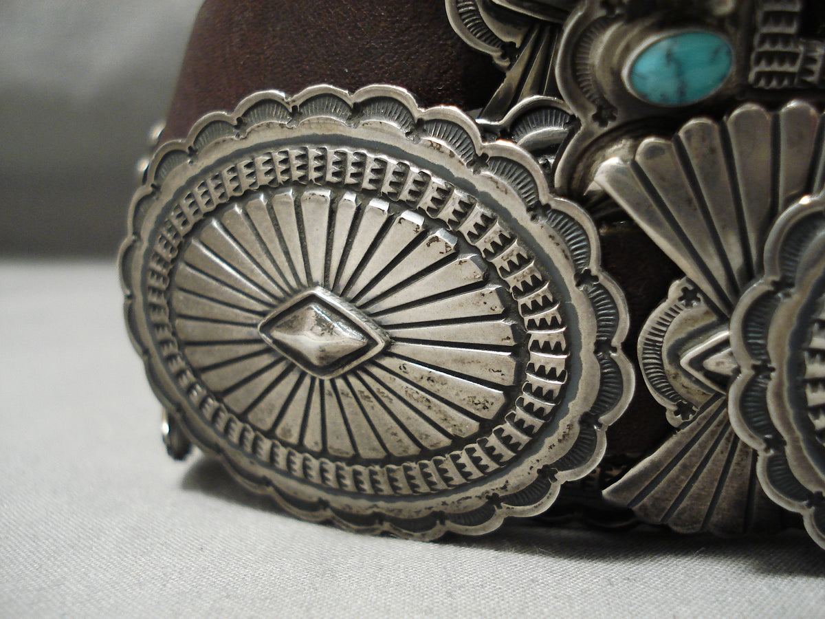 Highly Rare Vintage Native American Navajo Gary Reeves Turquoise Sterl ...