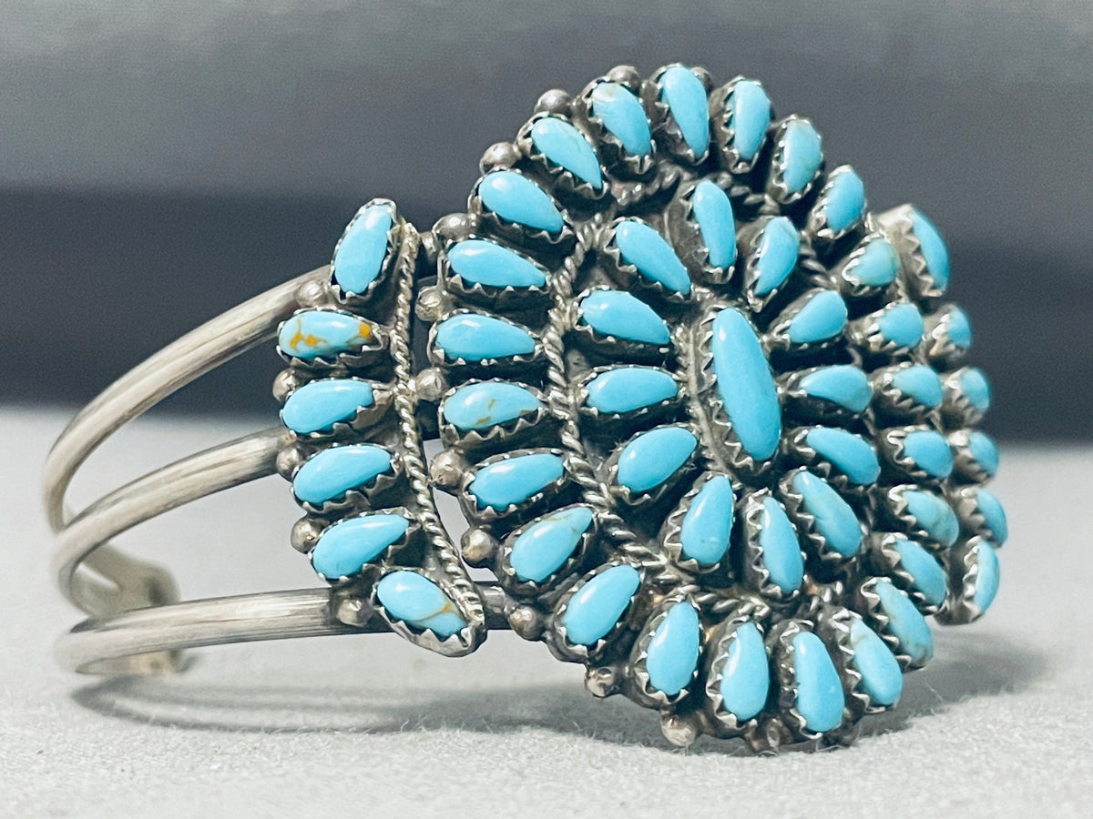 Henry Baca Vintage Native American Navajo Turquoise Sun Sterling Silve ...