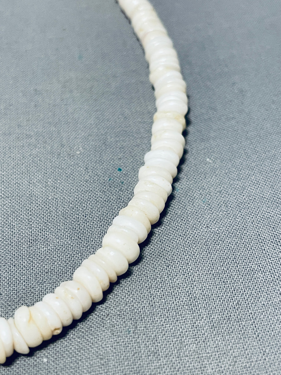 Amazing Vintage Navajo White Shell Native American Necklace Old ...