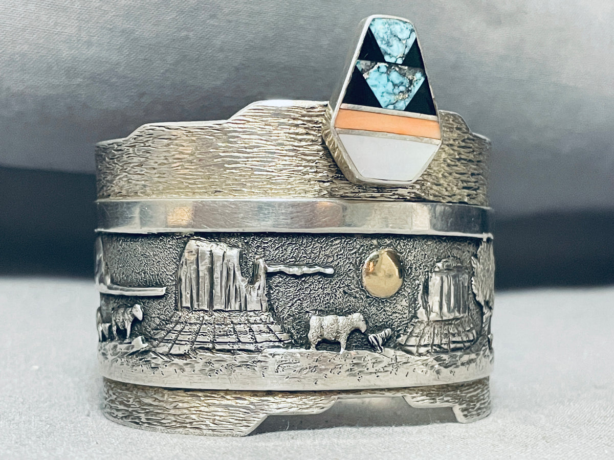 The Best Vintage Native American Navajo Inlay Turquoise Arviso Bracele ...