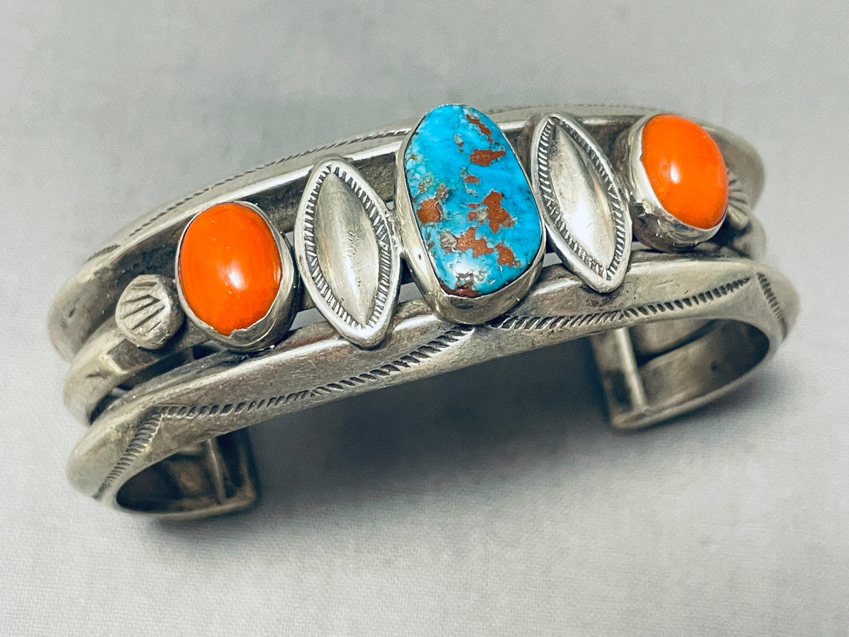 Important Red Mountain Mine Turquoise Vintage Native American Navajo S ...