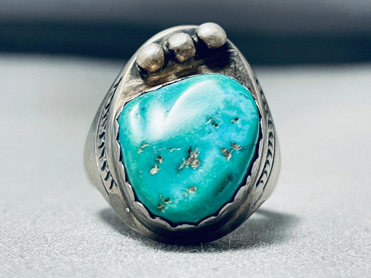 Heavy Danny Platero Vintage Native American Navajo Turquoise Sterling ...