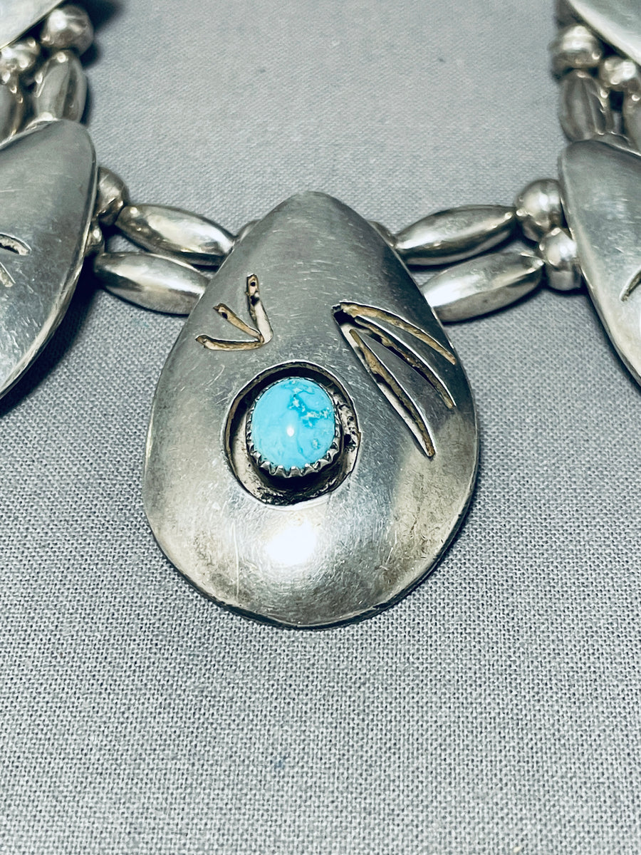 Marie Kee Vintage Native American Navajo Turquoise Sterling Silver Nec ...