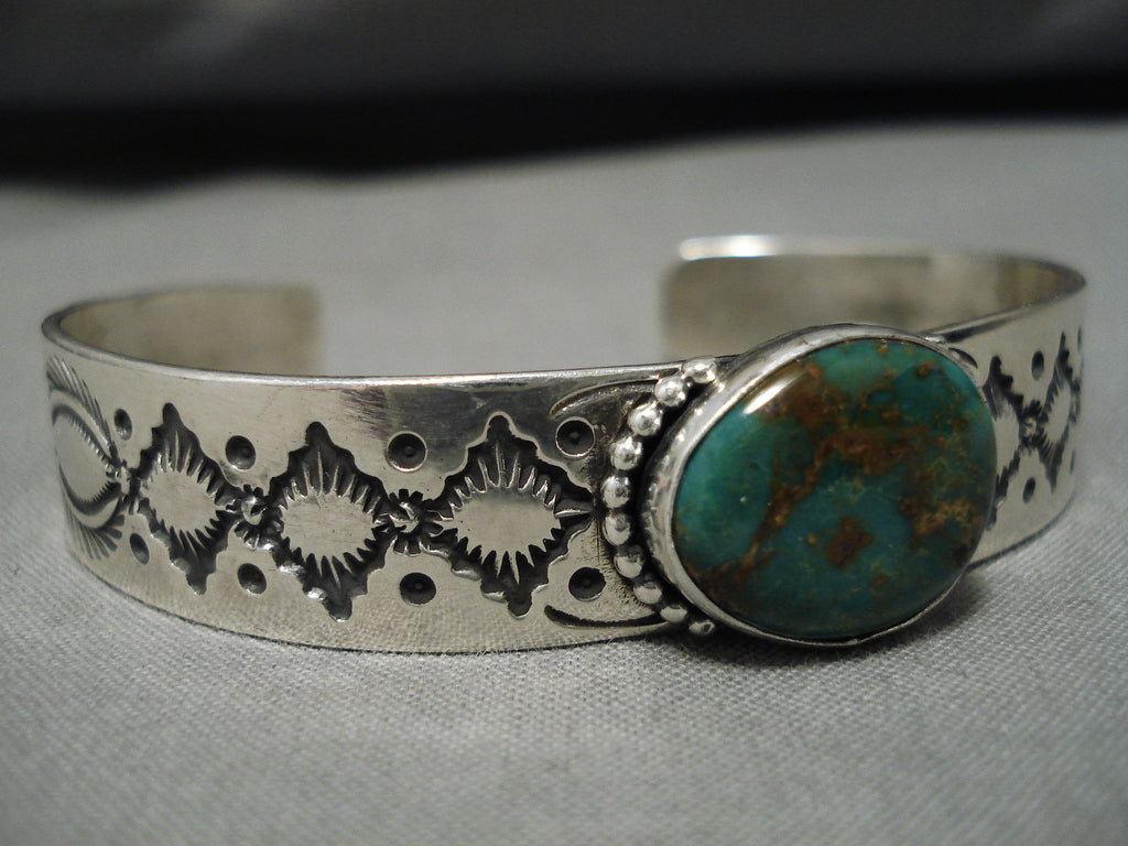 Important Jeanette Dale Sterling Silver Native American Turquoise Brac ...