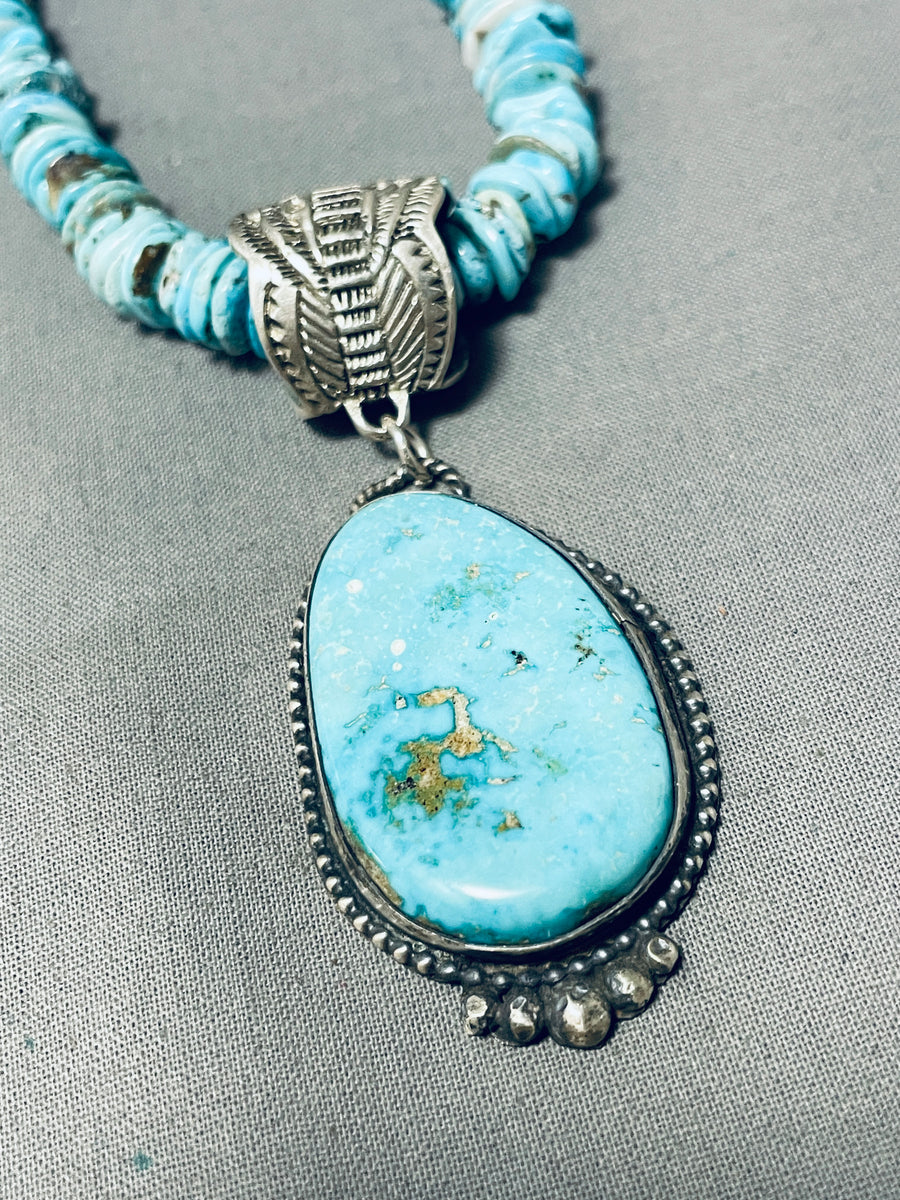 Jeff James Native American Navajo Old Kingman Turquoise Sterling Silve ...