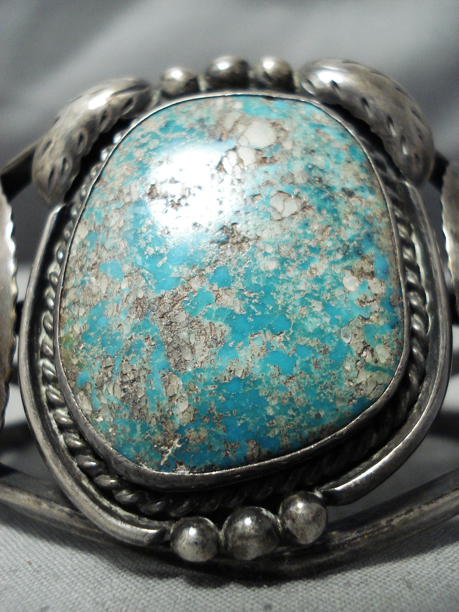 Huge Museum Vintage Native American Navajo Blue Gem Turquoise Sterling ...