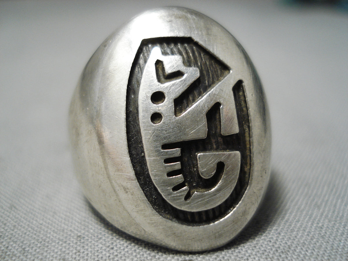 Tommy Sam Vintage Navajo Sterling Silver Overlay Ring Native American ...