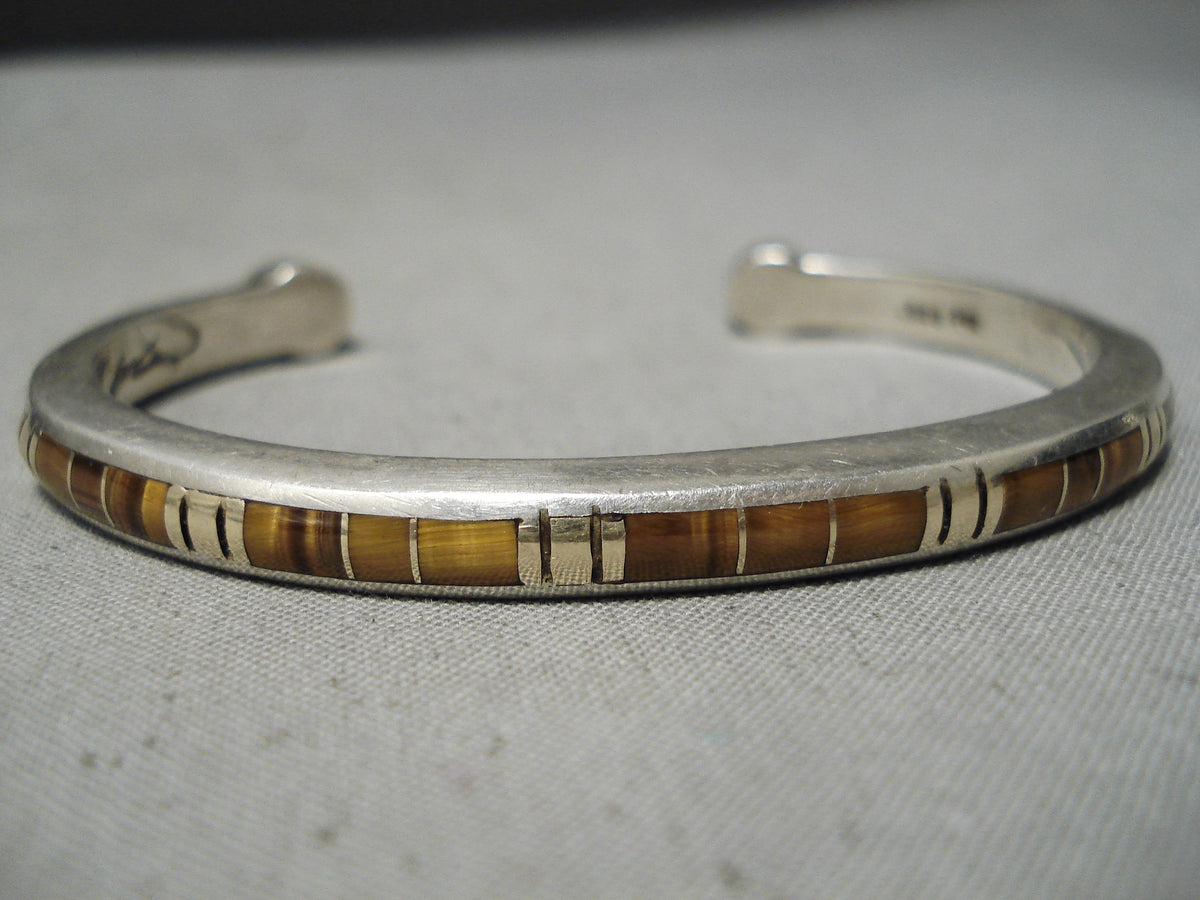 Fabulous Vintage Native American Navajo Tigers Eye Sterling Silver Bra ...