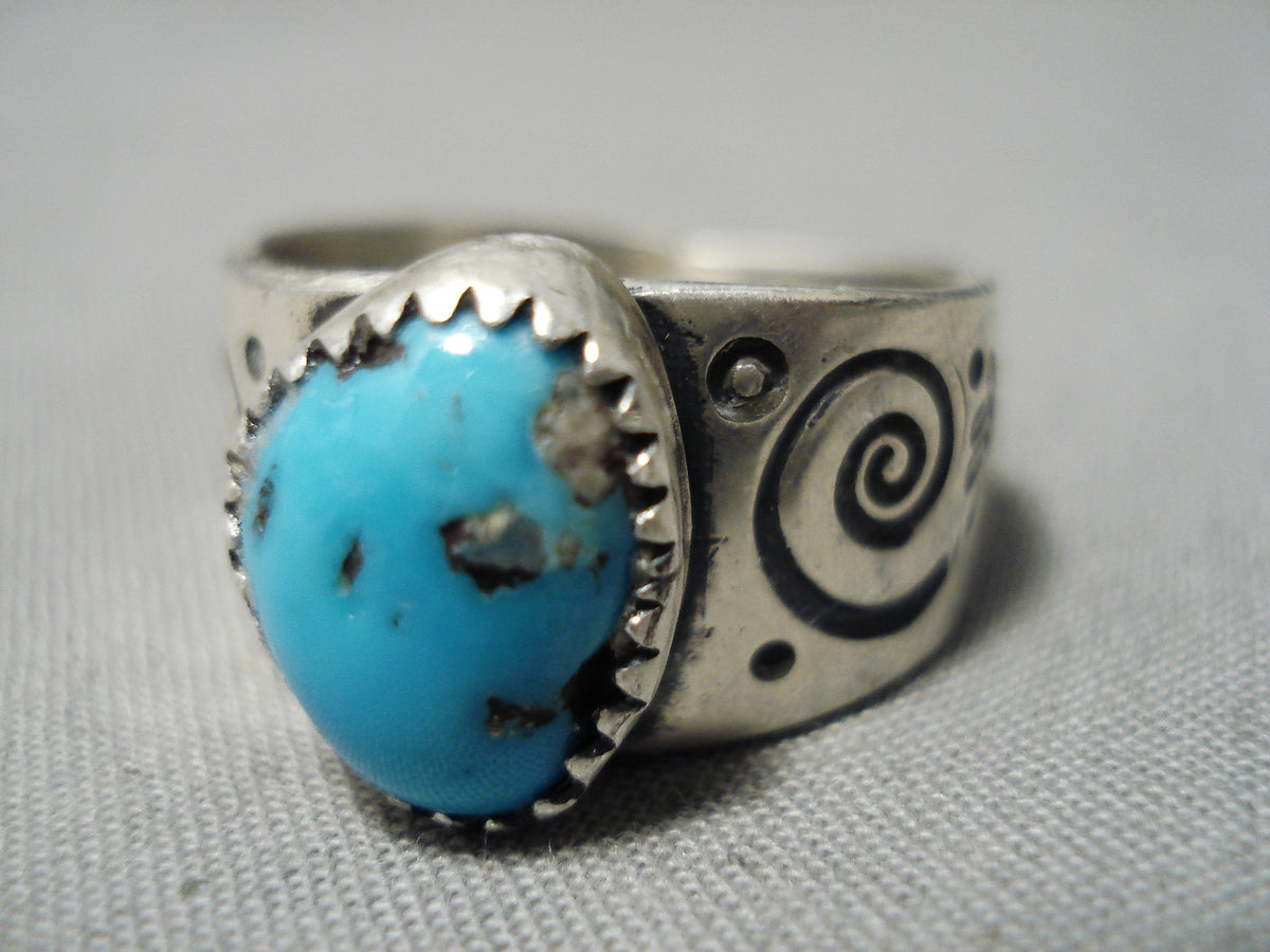 Important Jeanette Dale Vintage Native American Navajo Turquoise Sterl ...