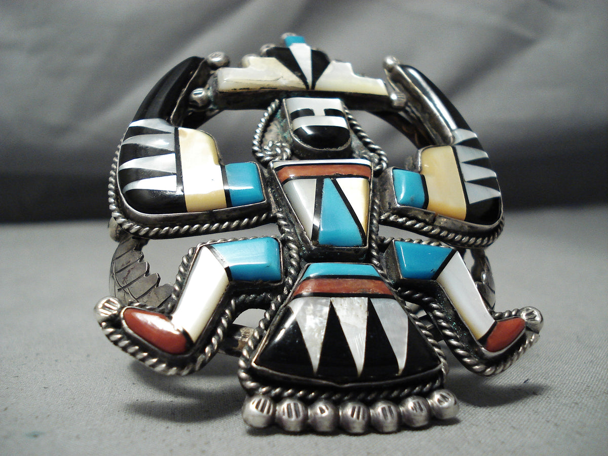 Biggest Best Vintage Native American Navajo Knifewing Turquoise Sterli ...