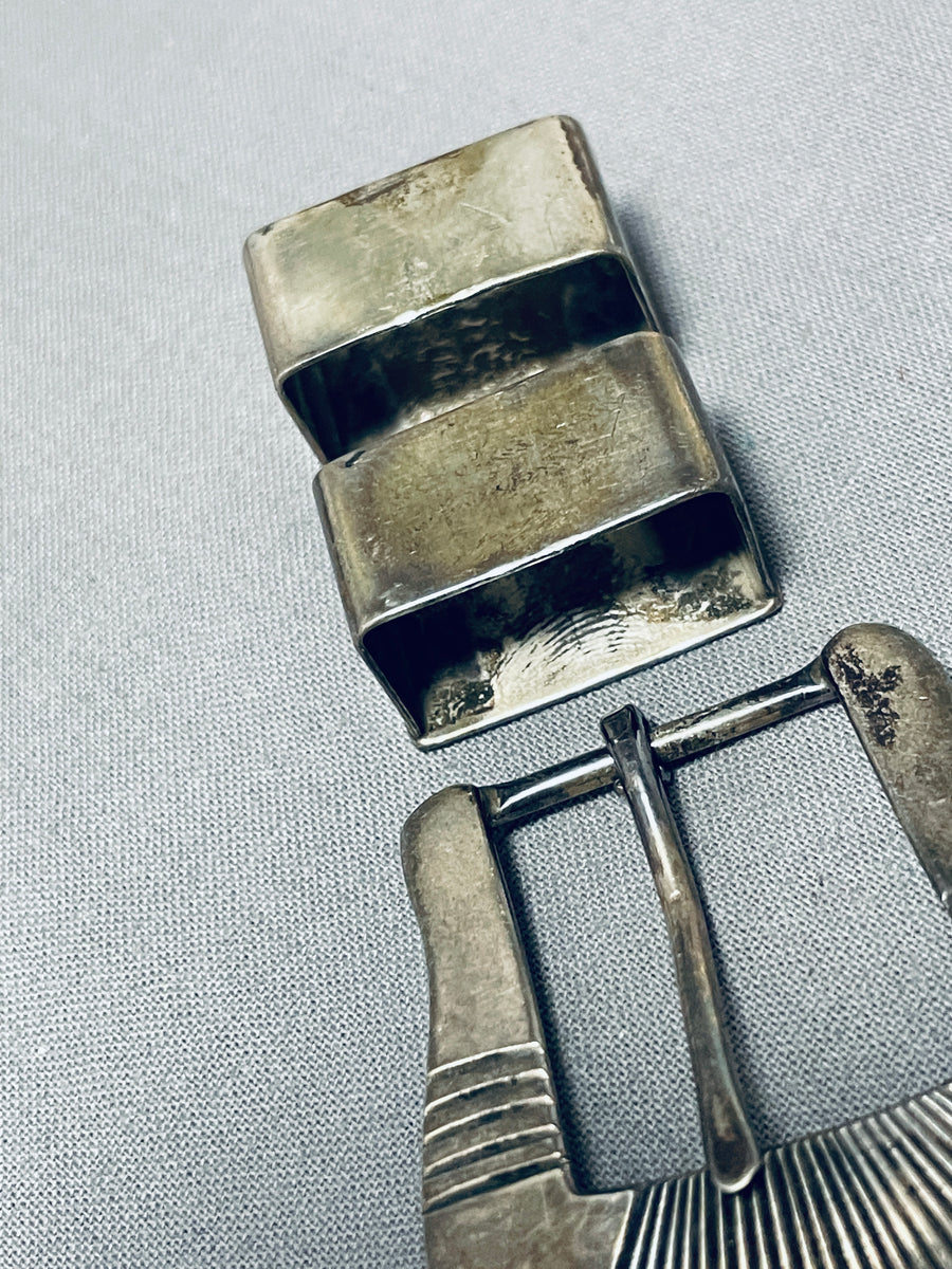 Exquisite Vintage Native American Navajo Sterling Silver Ranger Buckle ...