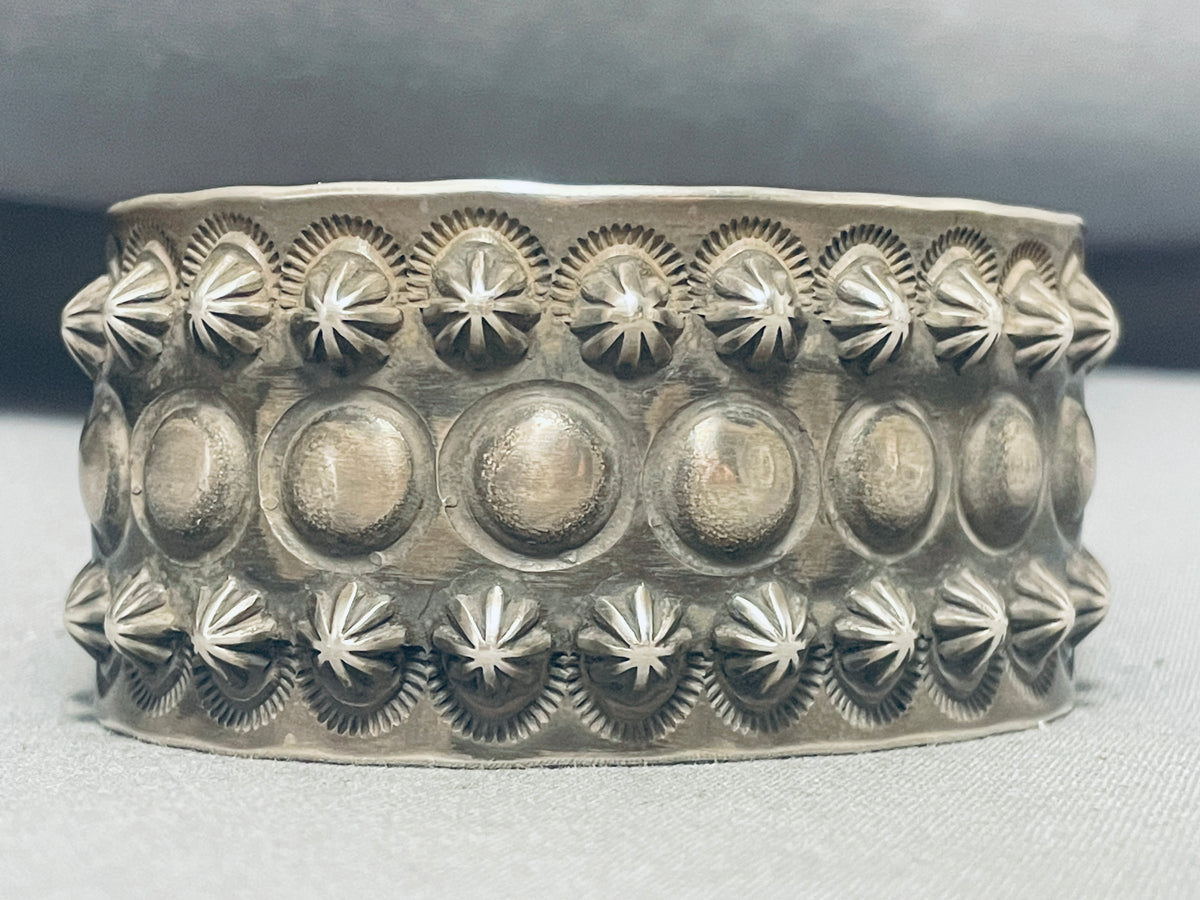 World Of Buttons Native American Navajo Sterling Silver Bracelet Cuff ...