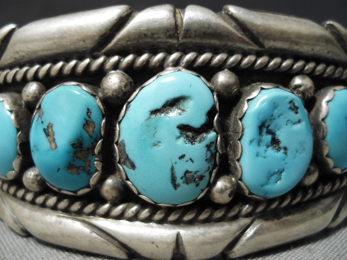 Native American Important John D Clark Vintage Navajo Turquoise Sterli ...