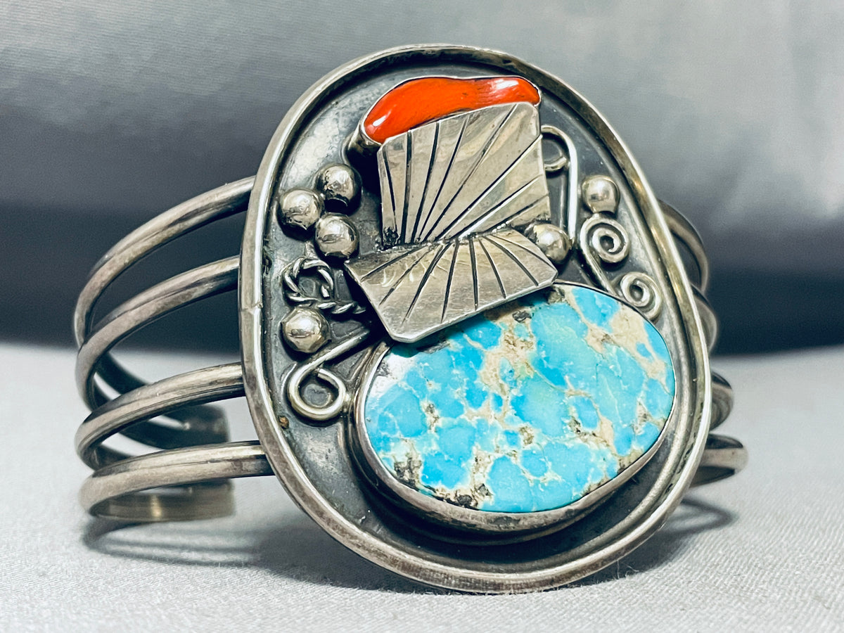 Important Easter Blue Turquoise Vintage Native American Navajo Sterlin ...