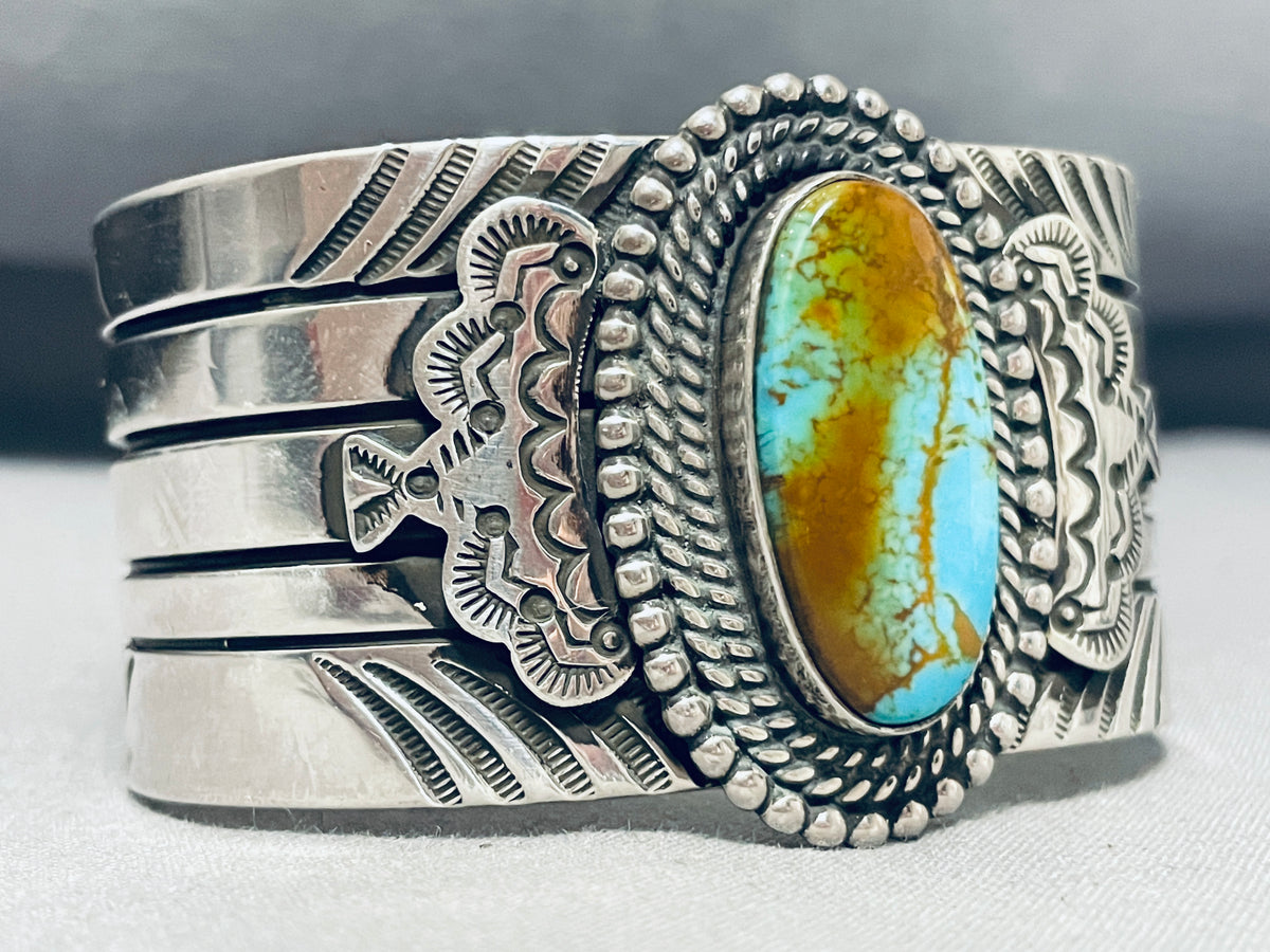 98 Grams Robby Yellowhorse Native American Navajo Turquoise Sterling S ...