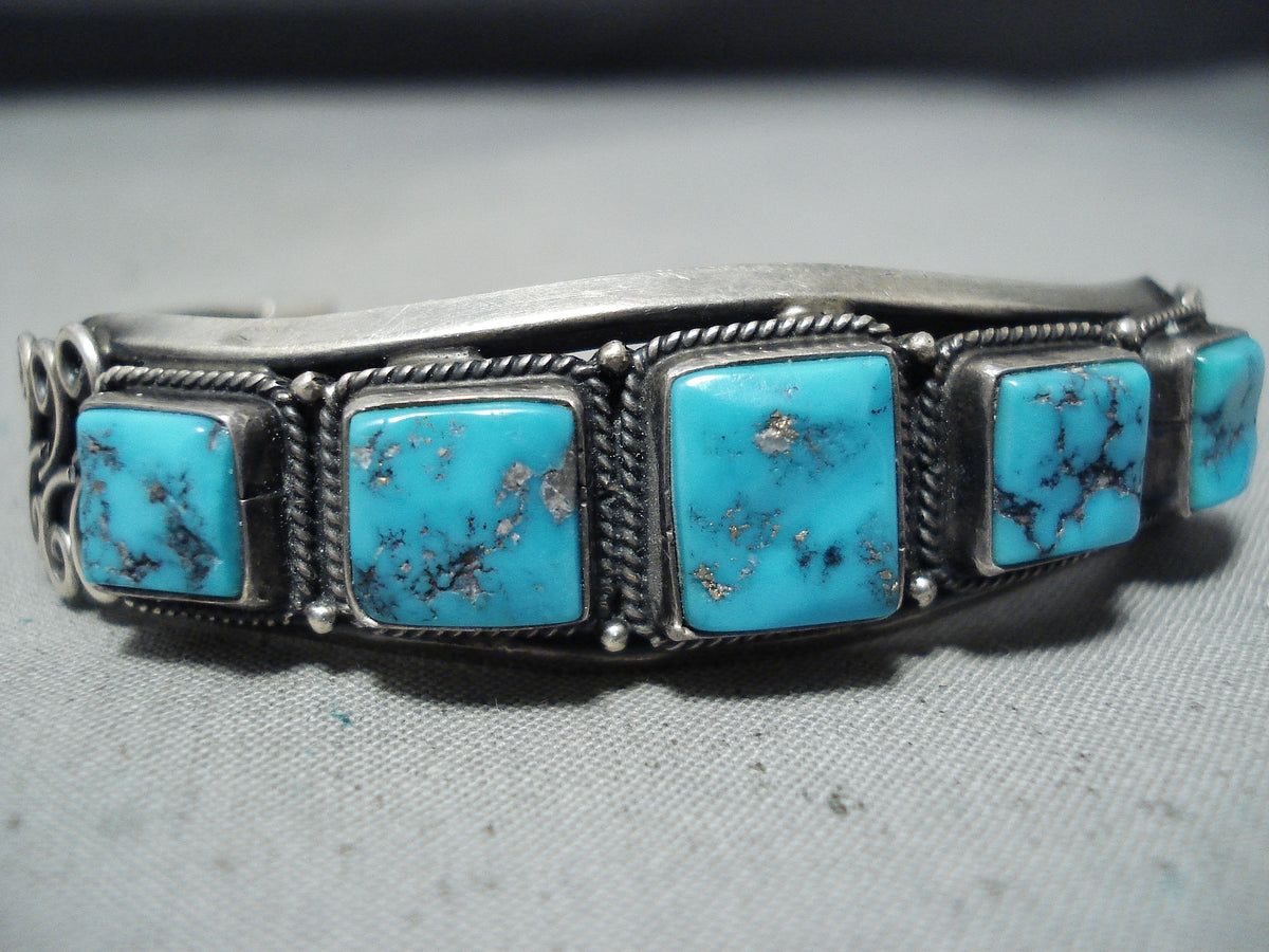 Verdy Jake Vintage Native American Navajo Morenci Turquoise Sterling S ...