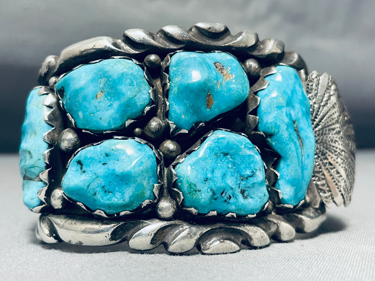 Alice Quam Heavy Men's Authentic Vintage Native American Zuni Turquois ...