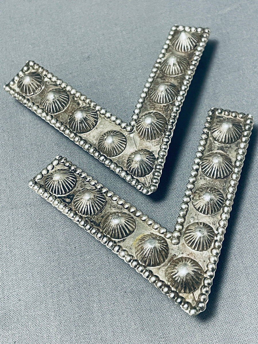 Astounding Vintage Native American Navajo Sterling Silver Collar Pins ...