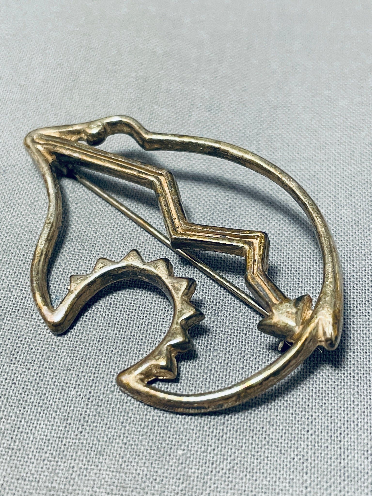 Authentic Vintage Native American Navajo Sterling Silver Grizzly Pin ...