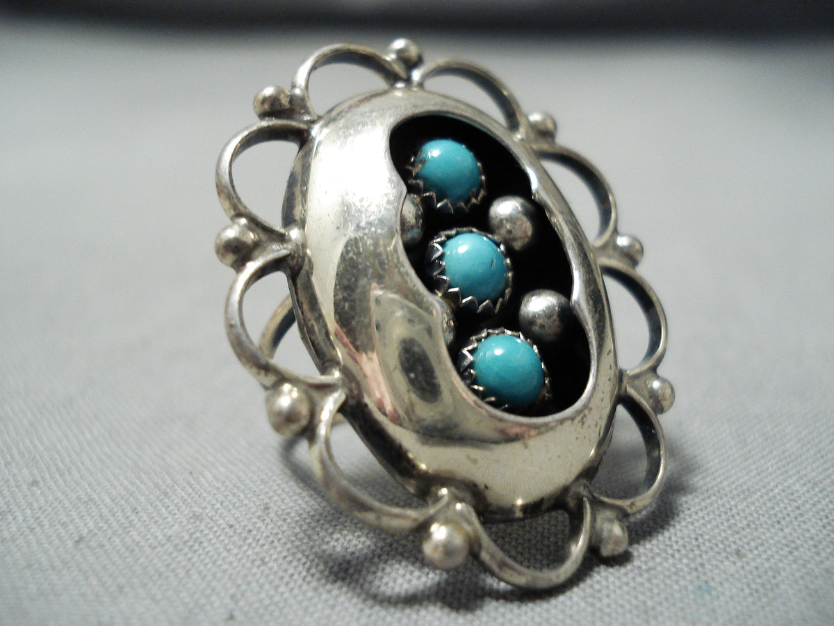 Beautiful Vintage Native American Navajo Snake Eyes Turquoise Sterling ...