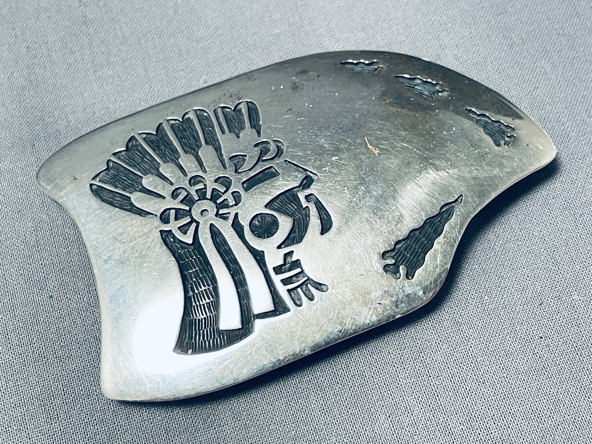 Detailed Vintage Native American Hopi Chief Sterling Silver Buckle ...
