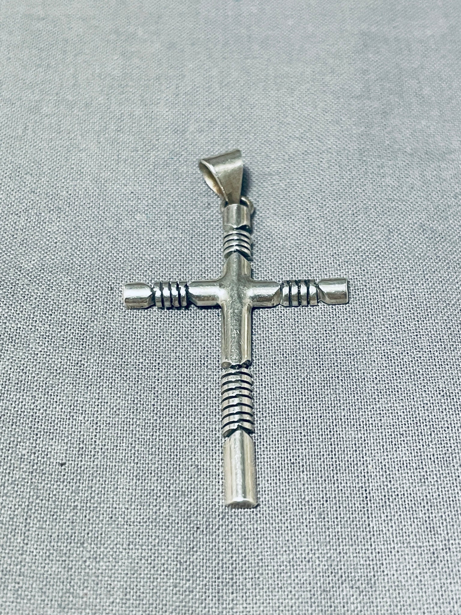 Elaine Sam Signed Vintage Native American Navajo Sterling Silver Cross ...