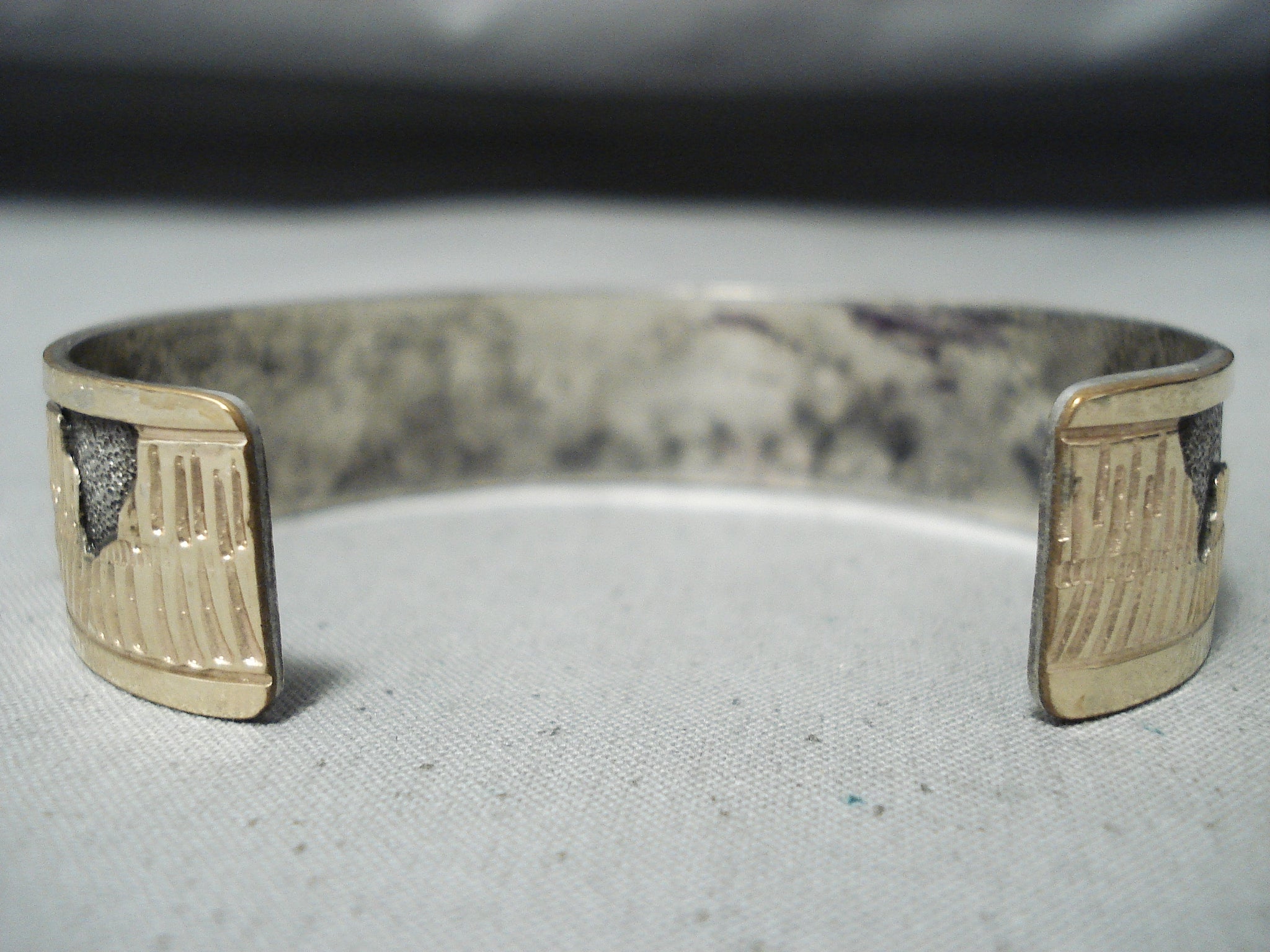 Fascinating Vintage Native American Navajo Sterling Silver & Gold Stor ...