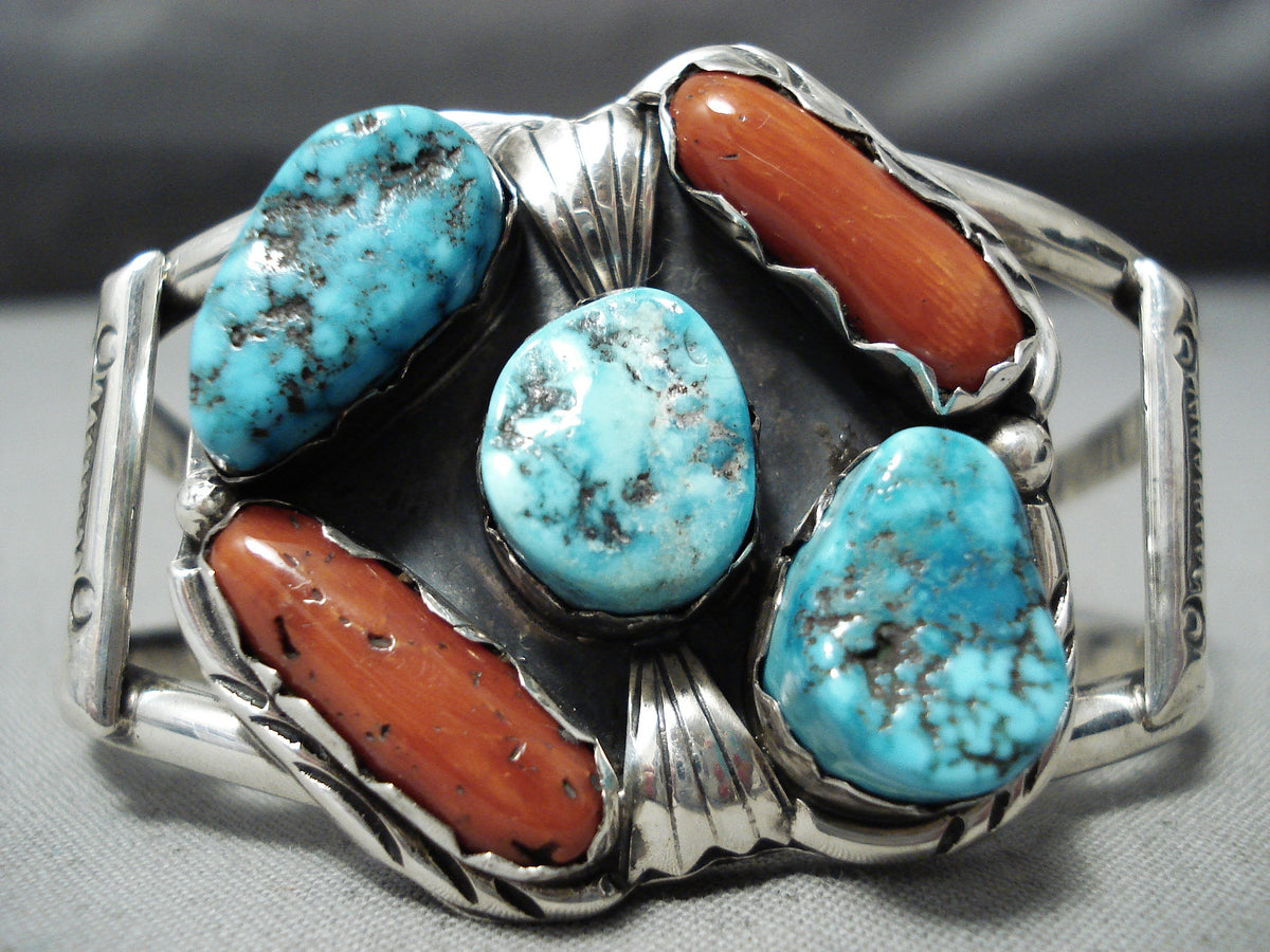 Important Chee Vintage Native American Navajo Sleeping Beauty Sterling ...