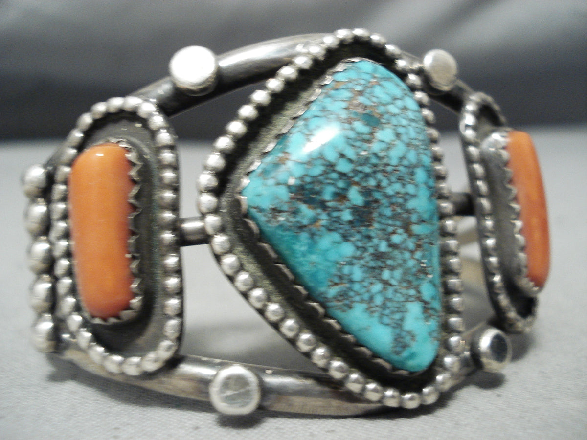 Important Turquoise Vintage Native American Navajo Blue Warrior Mine S ...