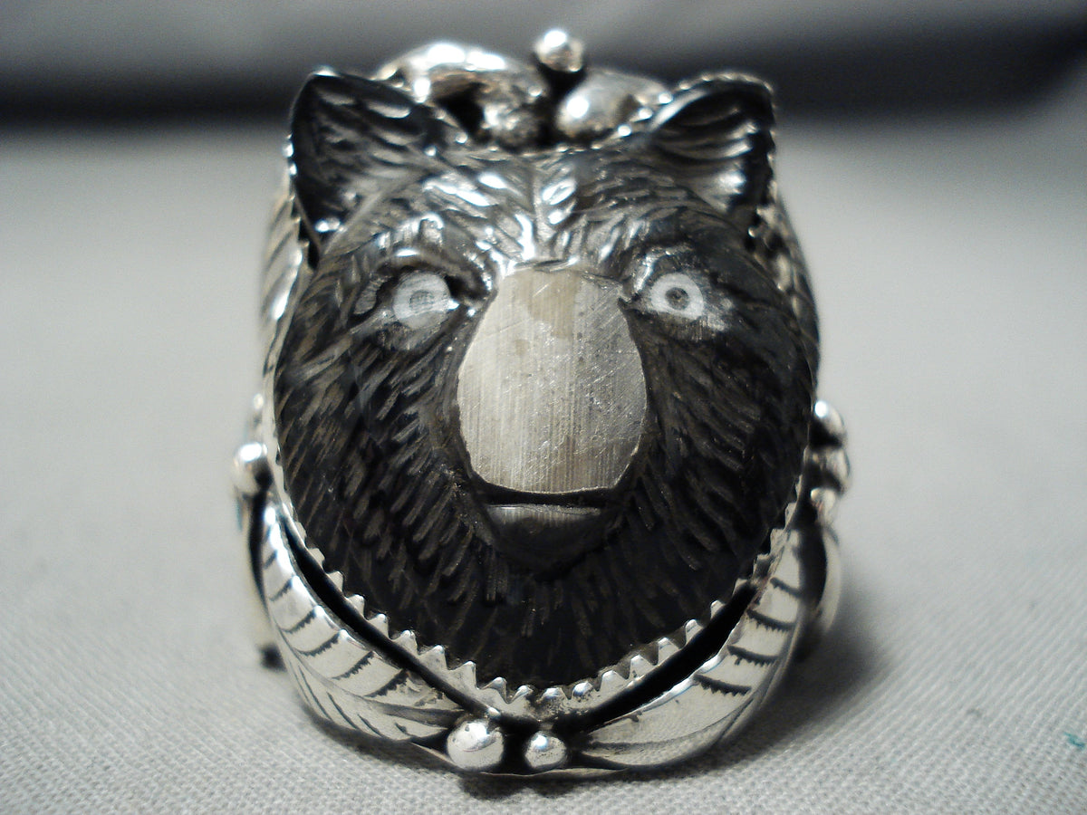 Native American Important Hand Carved Bear Frnacisco Gomez Turquoise S ...