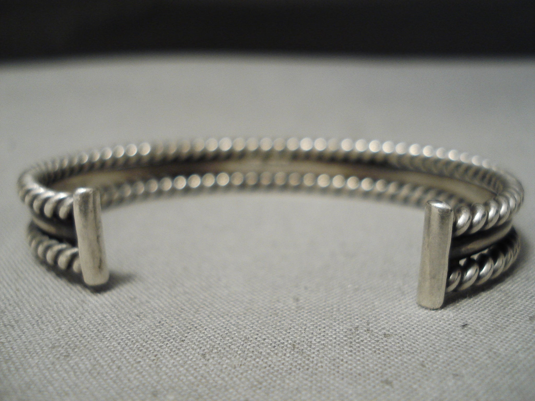 Superlative Vintage Native American Navajo Coiled Coral Sterling Silve ...