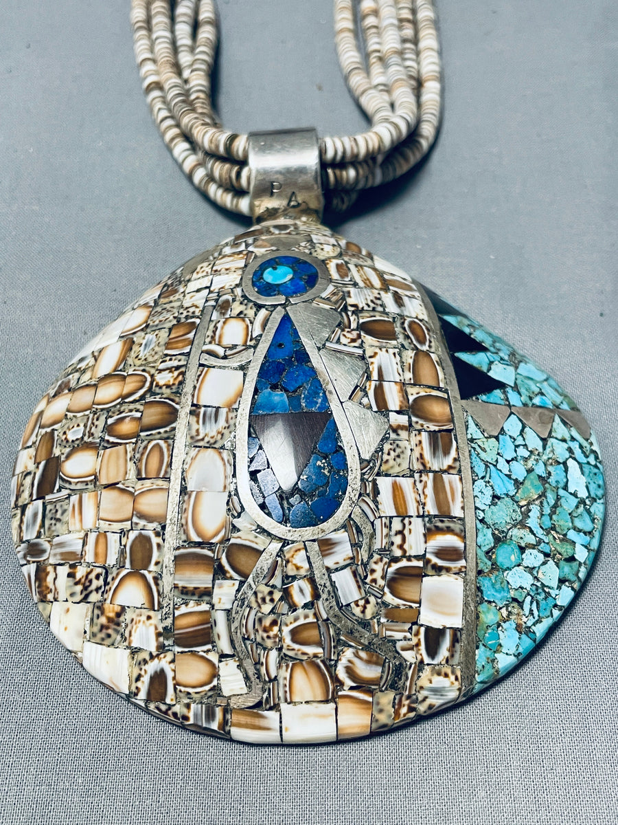 The Most Unique Vintage Native American Turquoise Inlay Shell Sterling ...