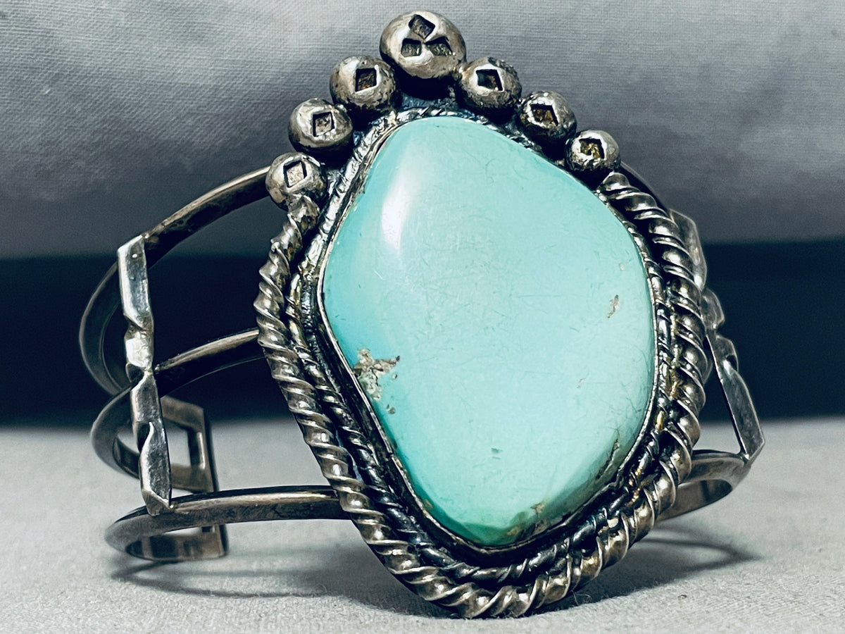 Towering Authentic Vintage Native American Navajo Sky Blue Turquoise S ...