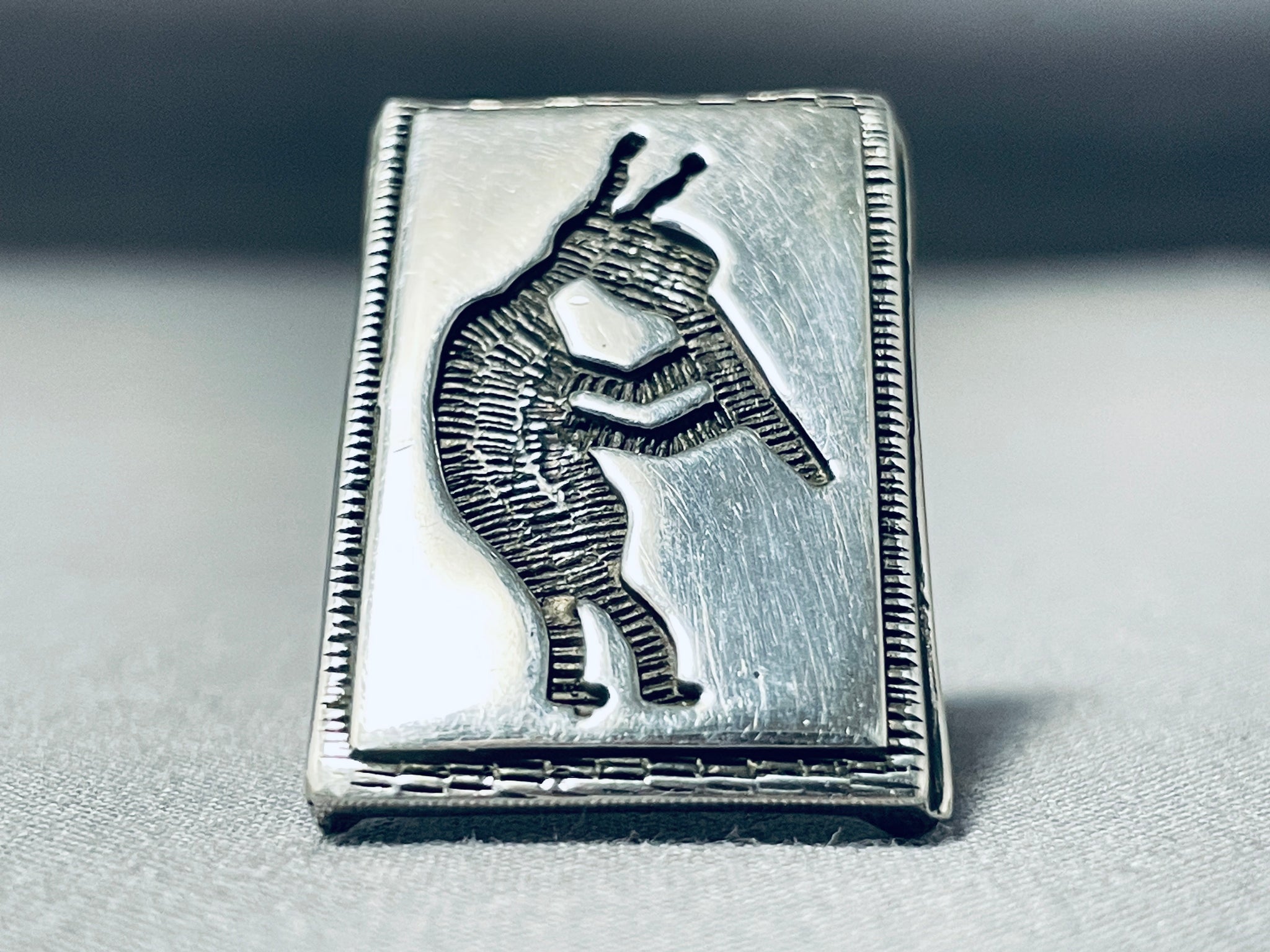 Tremendous Native American Navajo Sterling Silver Kokopelli Ring ...