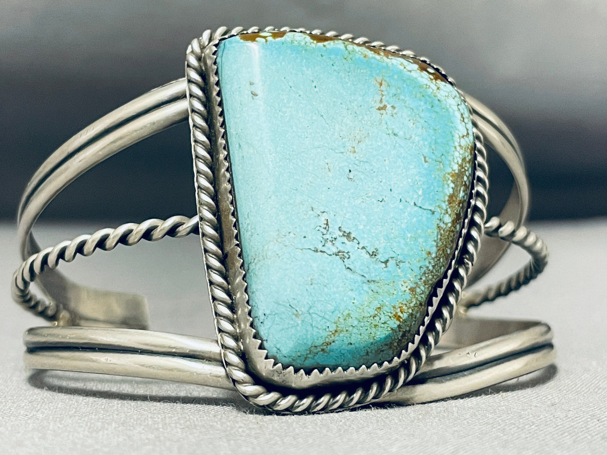 Tso Family Native American Navajo Signed 8 Turquoise Sterling Silver B ...