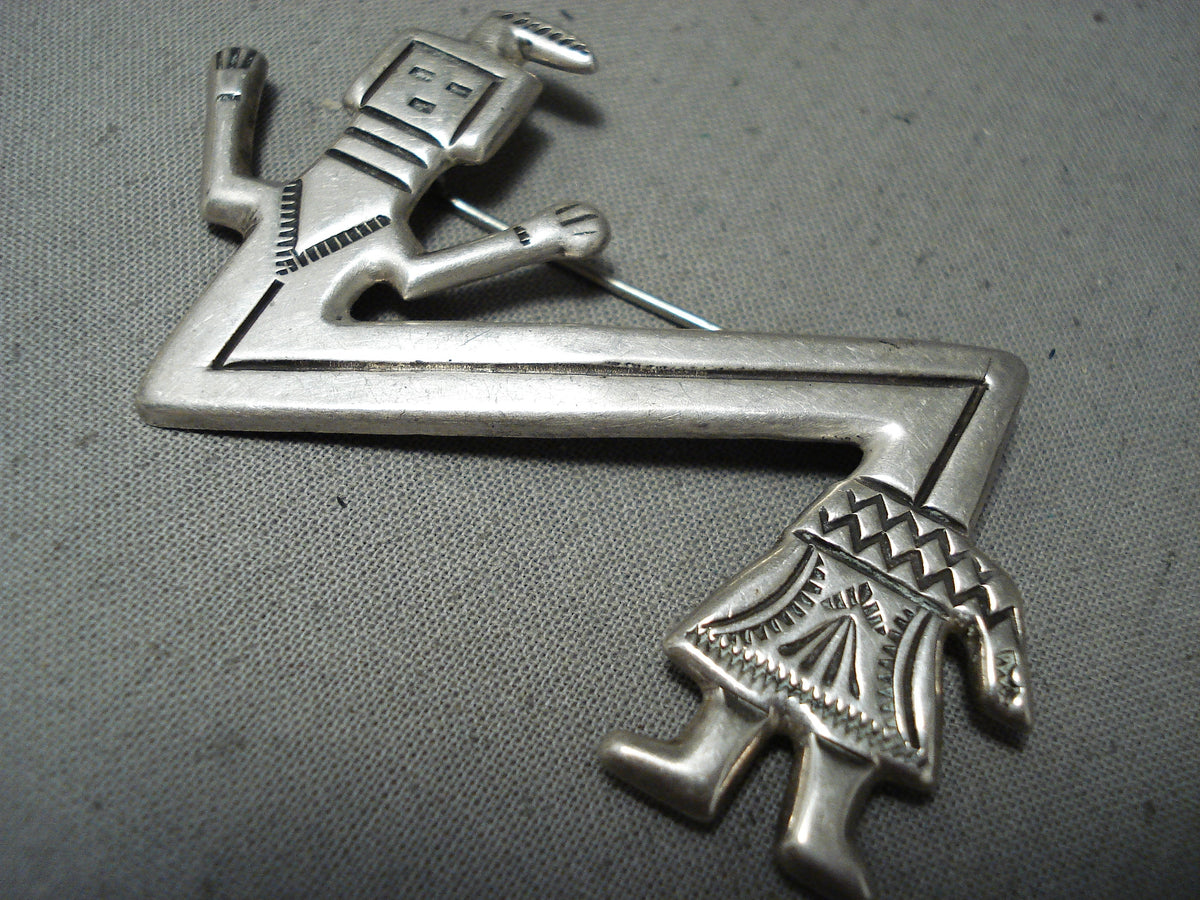 Unique Fran Jones Vintage Native American Navajo Sterling Silver Kachi ...