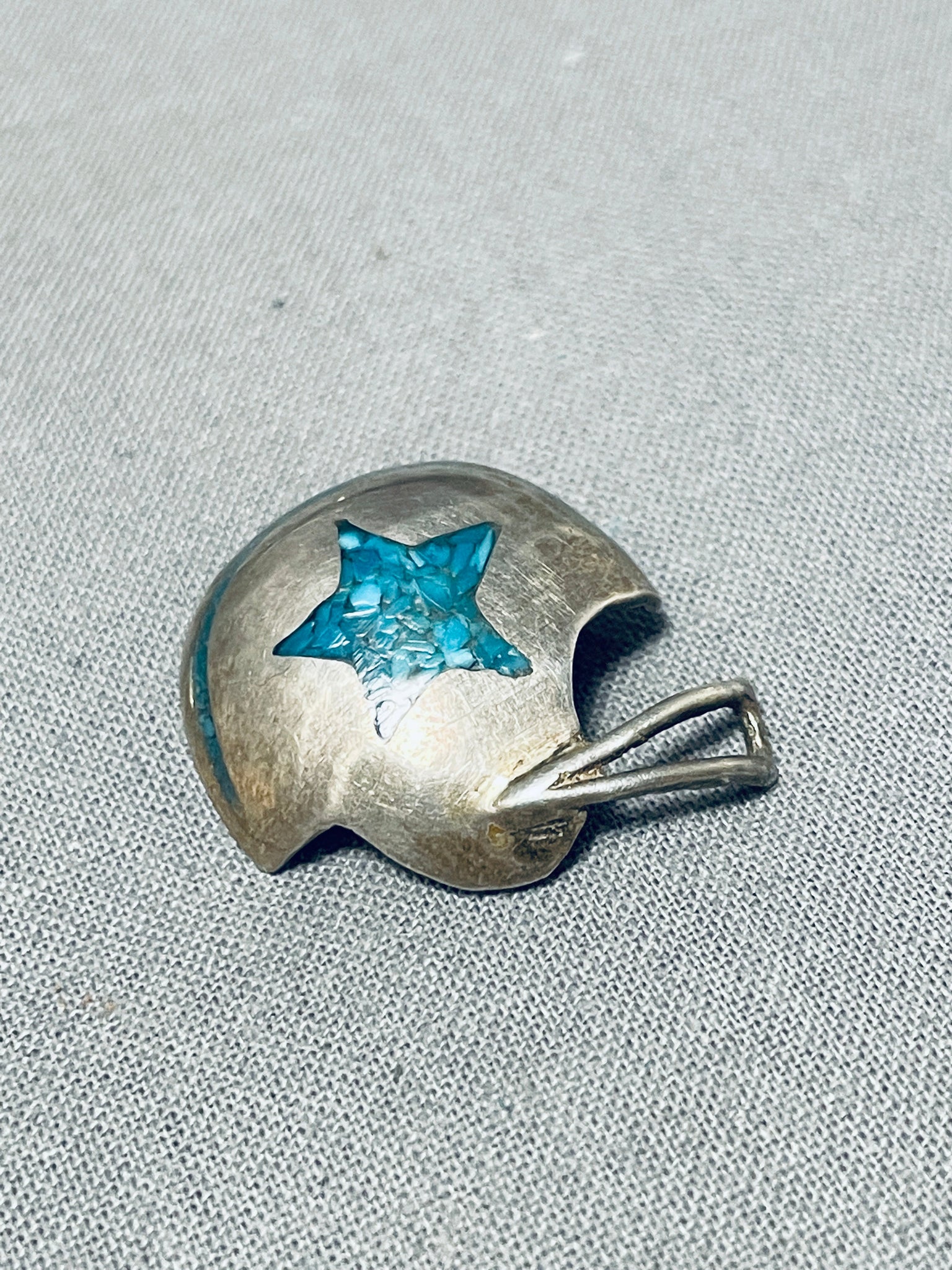 Unique Native American Navajo Vintage Turquoise Chip Inlay Sterling Si ...