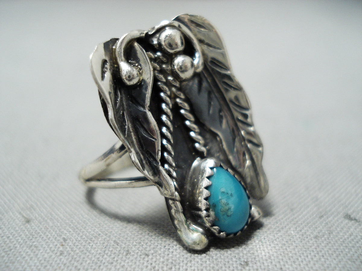 Unique Vintage Navajo Native American Old Kingman Turquoise Sterling S ...