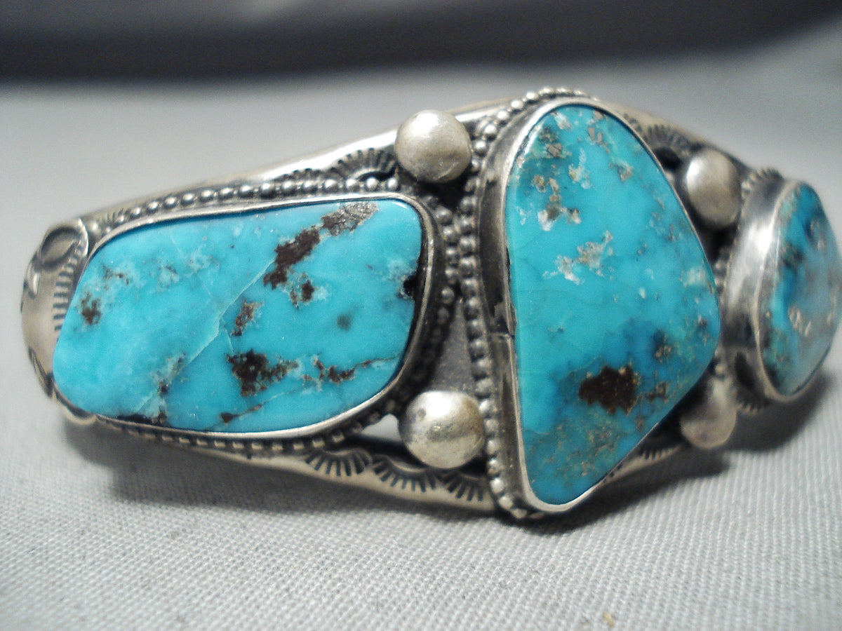 Verdy Jake Vintage Native American Navajo Morenci Turquoise Sterling S ...