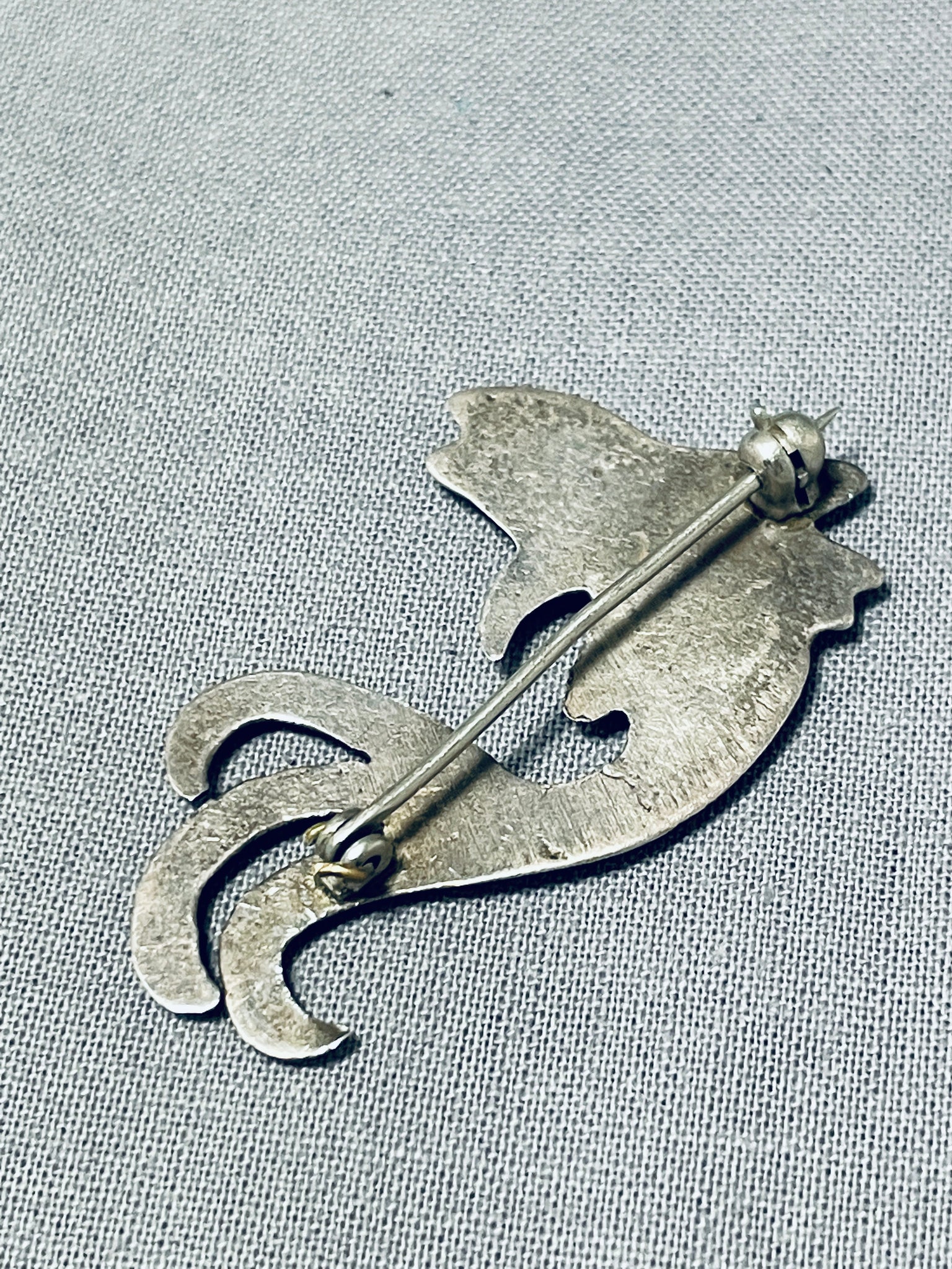 Very Unique Koi Fish Vintage Native American Navajo Turquoise Sterling ...