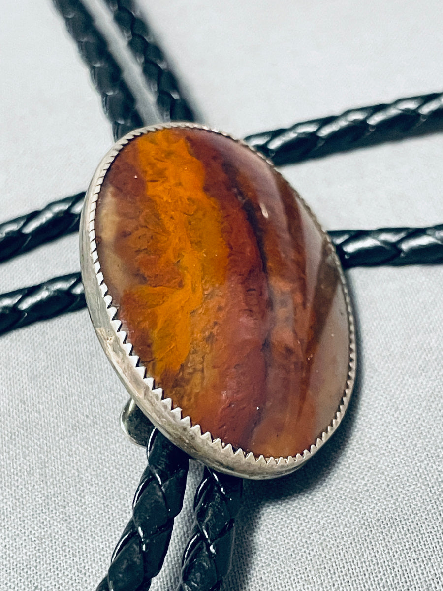 Donny Benally Vintage Native American Navajo Agate Sterling Silver Bol ...