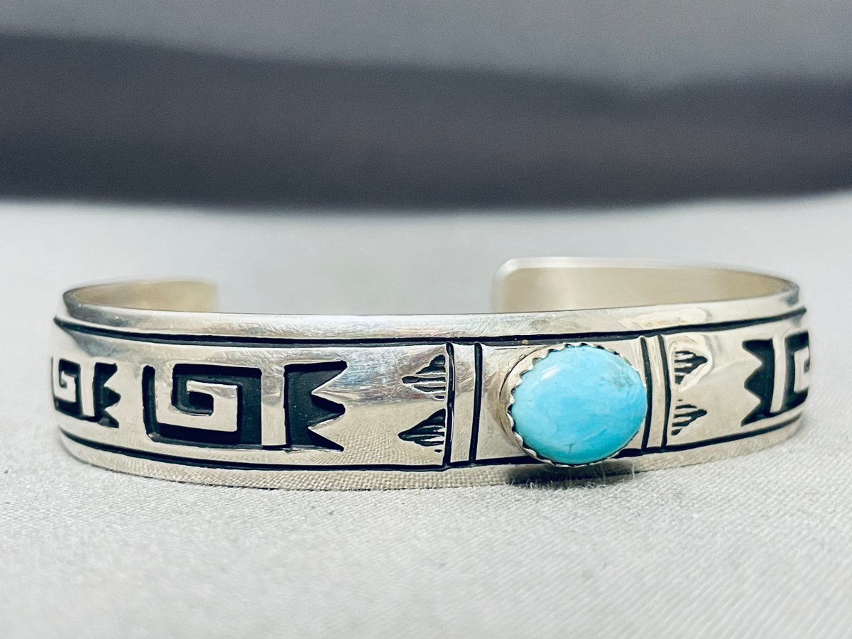Incredible Native American Navajo Singer Turquoise Sterling Silver Geo ...