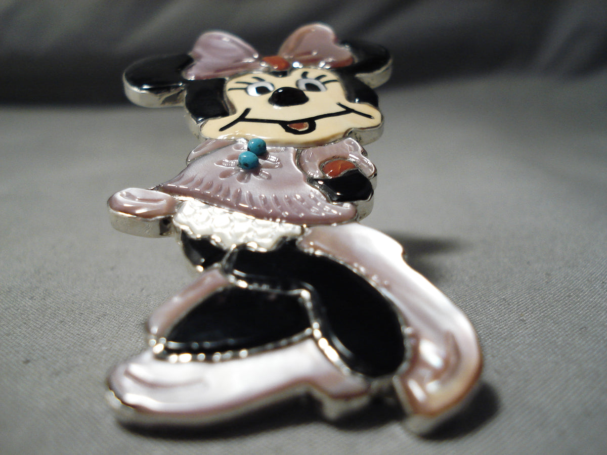 Biggest Crazy Native American Minnie Mouse Turquoise Sterling Silver R ...
