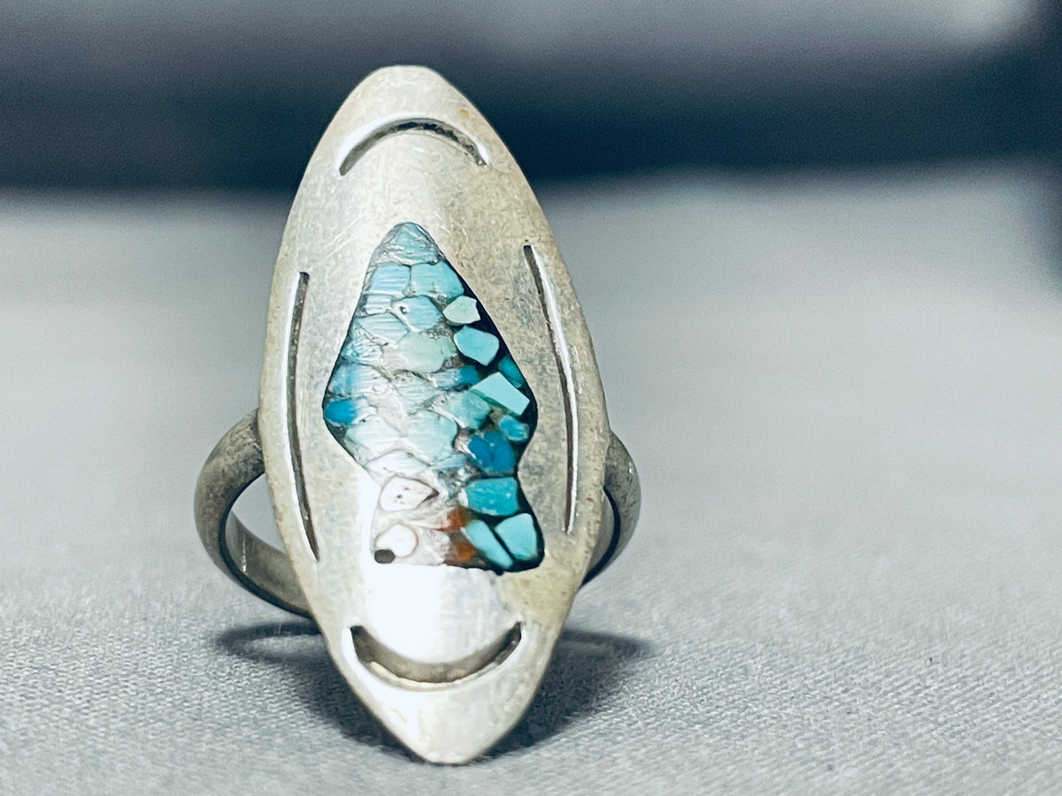 Turquoise Coral Arrowhead Vintage Native American Navajo Sterling Silv ...